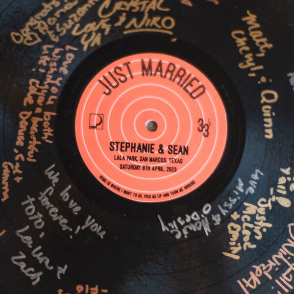 Custom Vinyl Record Label / Vinyl Record Guest Book / Wedding Vinyl ...