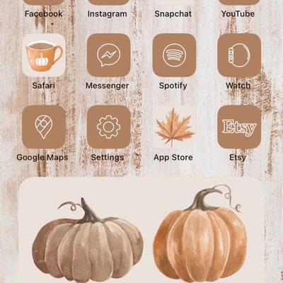 Fall App Icons Autumn Aesthetic Boho iPhone Covers Ios 14 - Etsy