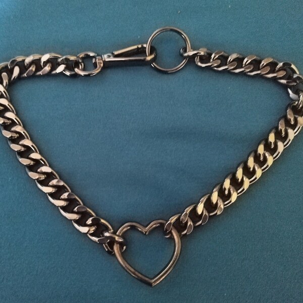 Gunmetal - Bone Ring Slip Chain / Fidget Choker/collar - Etsy