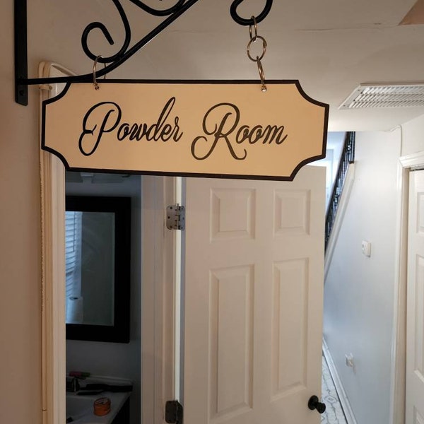 Powder Room Sign Double Sided Personalized Street Signs Vintage ...