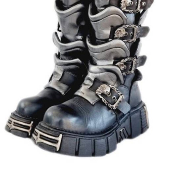 EU 40 / UK 7 White New Rock Tower Ankle Boots Kawaii Pastel Goth ...