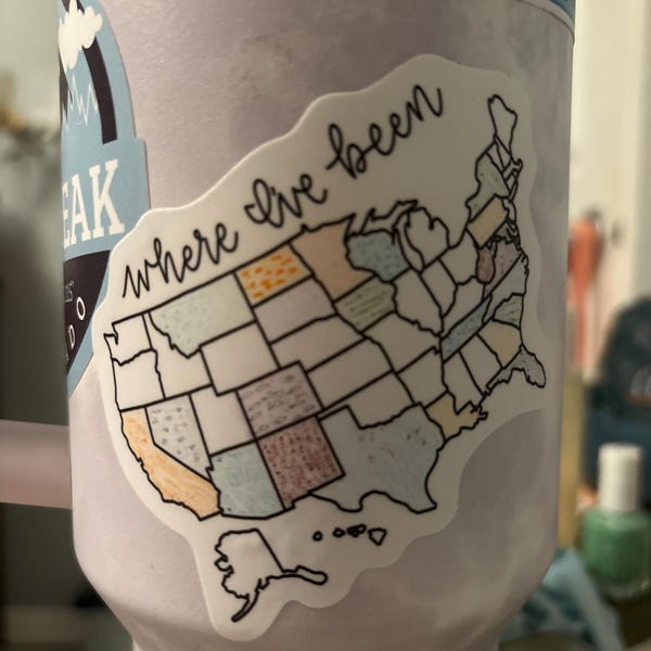 Where I've Been Map Vinyl Sticker | United States USA Waterproof Decal ...