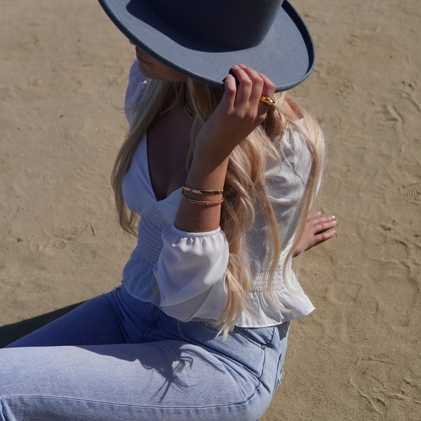 Laguna Wide Brim Hat, Australian Wool, Felt Hat, Stiff Brim, Rancher ...