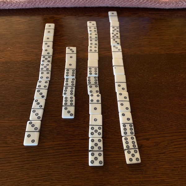 UNIQUE Medieval Bone Domino Set (double Six), SCA, Creative Anachronism ...