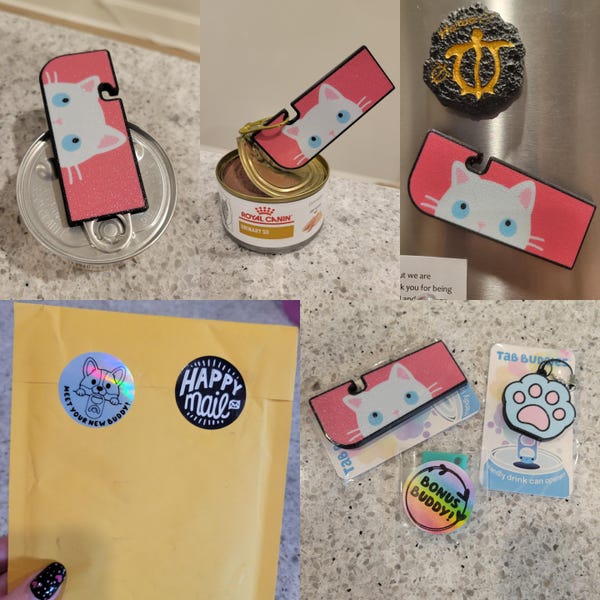 Tab Buddy XL Kitty - Cat Food Can Tab Opener Help for Long Nails, Sore ...