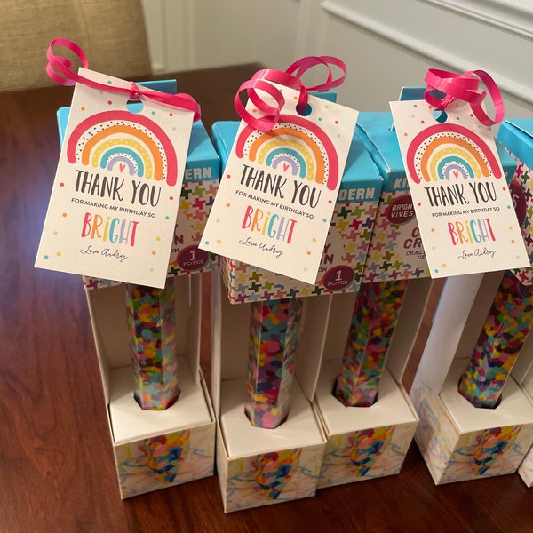 Editable Rainbow Favor Tag Rainbow Gift Tags Rainbow Thank You Tags ...