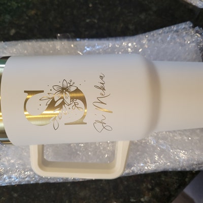 Custom Initial Tumbler 40oz Tumbler With Handle & Straw Personalized ...