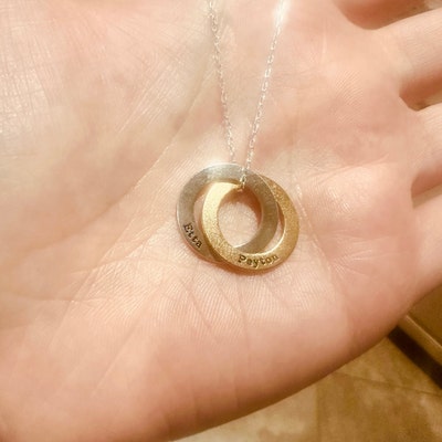 Family Necklace Personalized Gift Linked Circle Necklace Custom ...