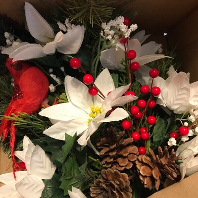 Patriotic Navy Military, Red White & Blue, Grave Cemetery Flowers ...