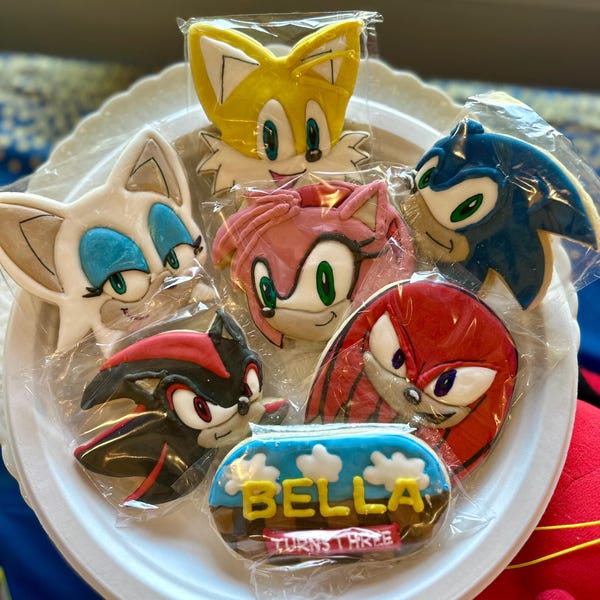 Sonic Custom Decorated Cookies - Etsy
