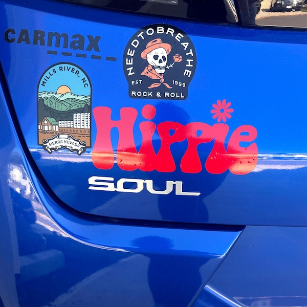 Holographic Decal Set of 14/ Holographic Flower Decal, Hippie Car Decal ...