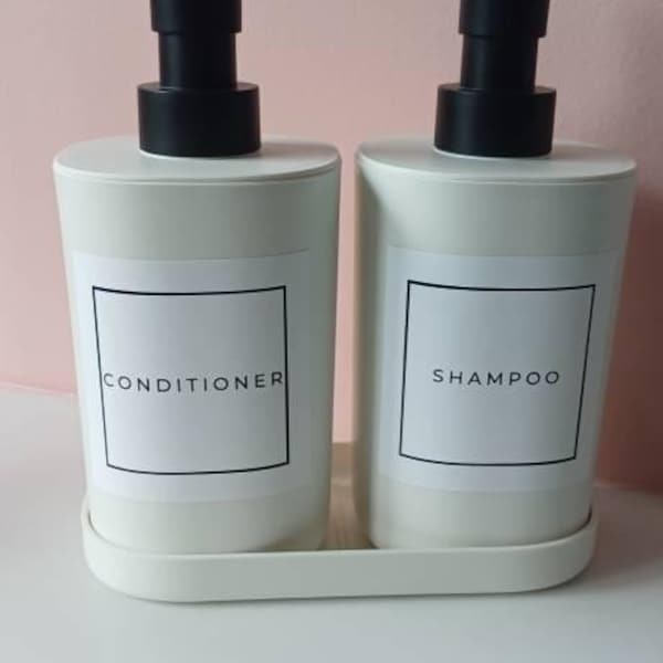 Minimalistic, Personalised Labels, Shampoo, Conditioner, Shower Gel ...