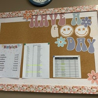Boho Bulletin Board Kit, Retro Classroom Decor Valentine Bulletin Board ...