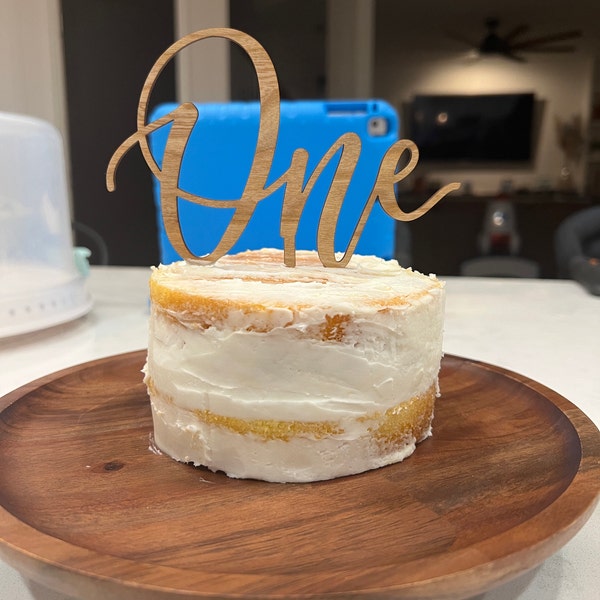 Calligraphy One First Birthday Cake Topper / Toddler Birthday Cake ...