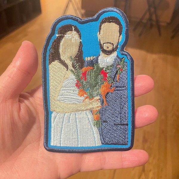 Custom Embroidered Portrait Patch From Photo, Personalized Photo Patch ...