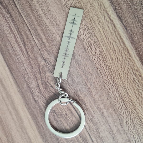 Nickel Silver Personal Soundwave Keychain, Waveform Keychain, Custom ...