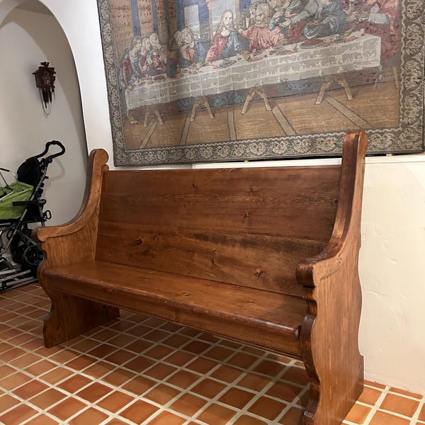 Dropped-arm Jacobean Stained Gothic Church Pew (made to Order) - Etsy