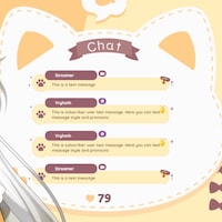 P2U Pink Rabbit Bunny Melo Chat Widget Goal Kawaii Bunny Kitty White ...