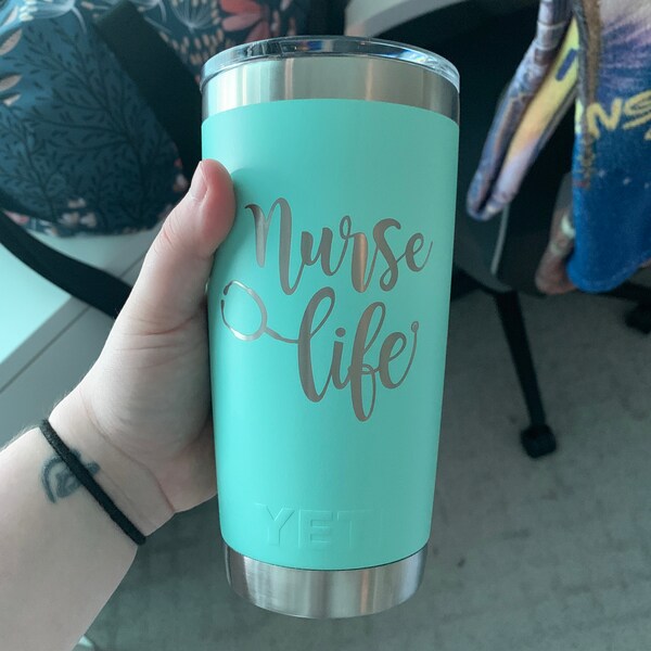 Nurse YETI, Personalized 20 Oz YETI, Custom Stainless Steel Yeti ...