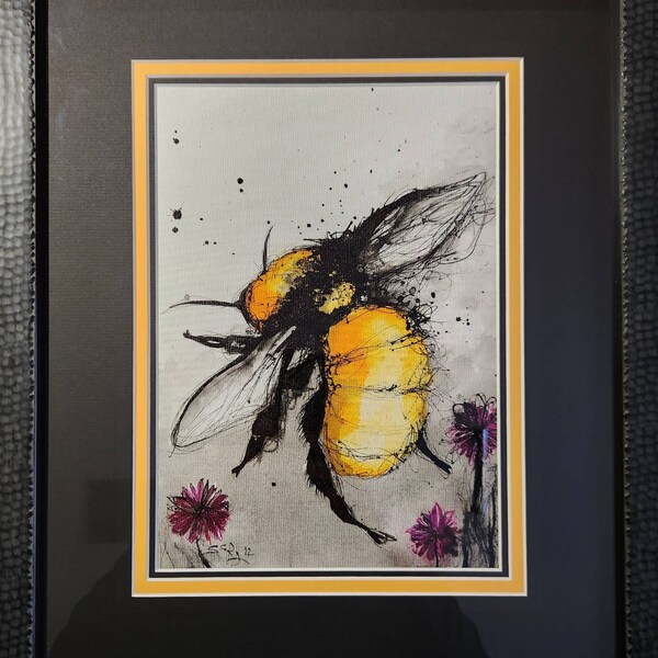 Original Ink Painting, Raven Art, 8x11 Canvas, A4, Black and White ...