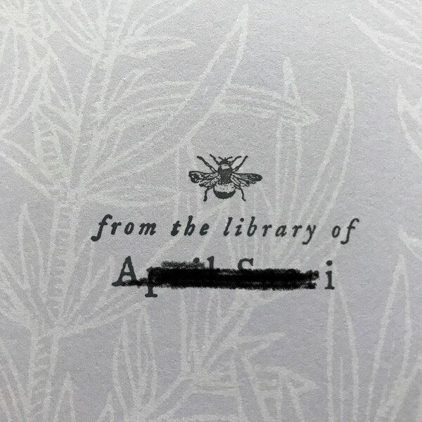 Honeybee Library Stamp, Book Stamp, From the Library Of, Ex Libris, Bee ...