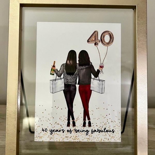 40th Birthday Best Friend, 40 Years of Being Fabulous, 40 Birthday Gift ...