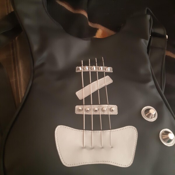 Unique Black Purse, Guitar Shaped Handbags Faux Leather, Handmade ...