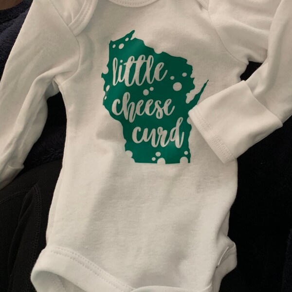 Little Cheese Curd Baby Bodysuit, Cute Wisconsin Baby Shirt, WI Cheese ...