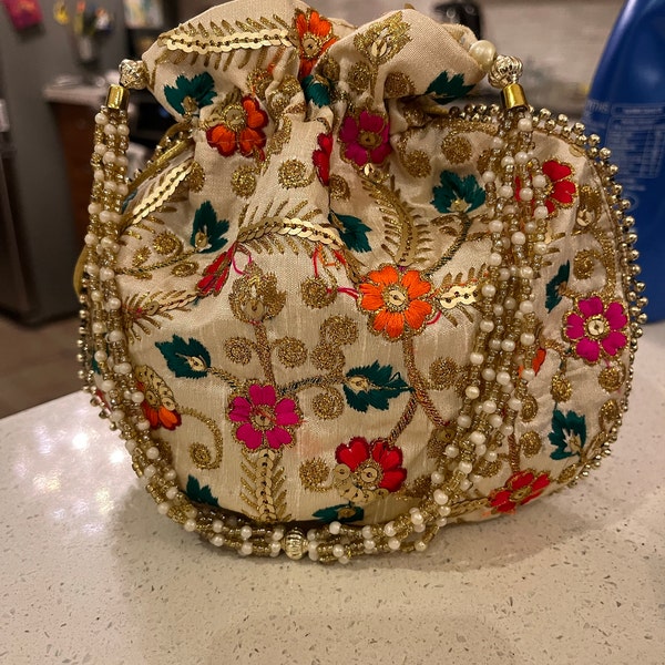 Lot of 20-100 Pcs Indian Handmade Women Embroidery Clutch Purse Potli ...