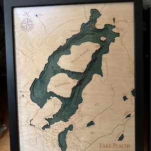 Flathead Lake, Montana Wood Carved Topographic Depth Chart / Map - Etsy