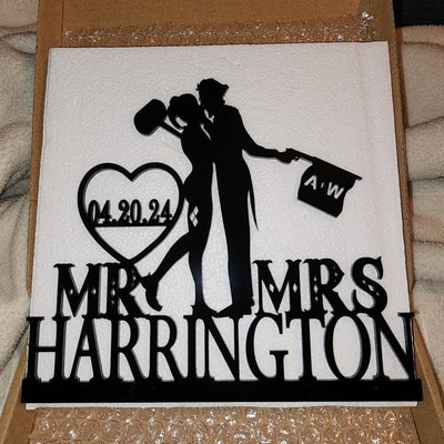 Wedding Cake Topper,joker and Harley Quinn Cake Topper,mr and Mrs Cake ...