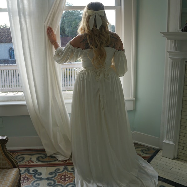 Brigitte Hair Bow Barrette (slim), Ivory Hair Bow, Grosgrain Hair Bow ...