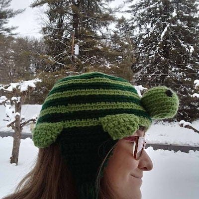 Turtle Hat in Shades of Green - Etsy
