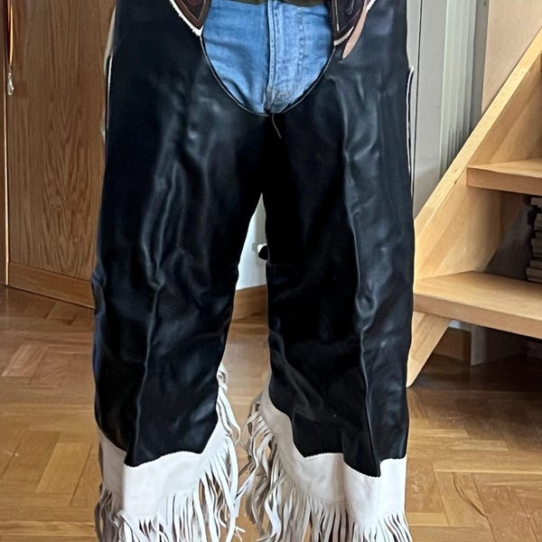 Hand Crafted Tooled Yoke Native American Cowboy Style Leather Pant ...