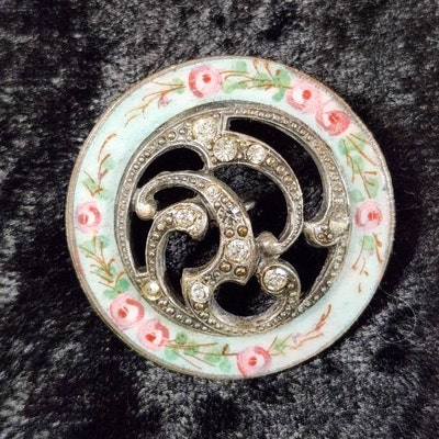 Rare Gorgeous Abalone Hummingbird Button on Silver Plate. Metal Loop ...