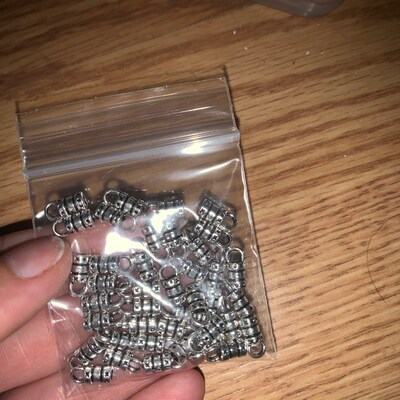 40 Cord End, Antique Silver Cord Ends With 3.5mm Loop, 2.5mm I.D ...