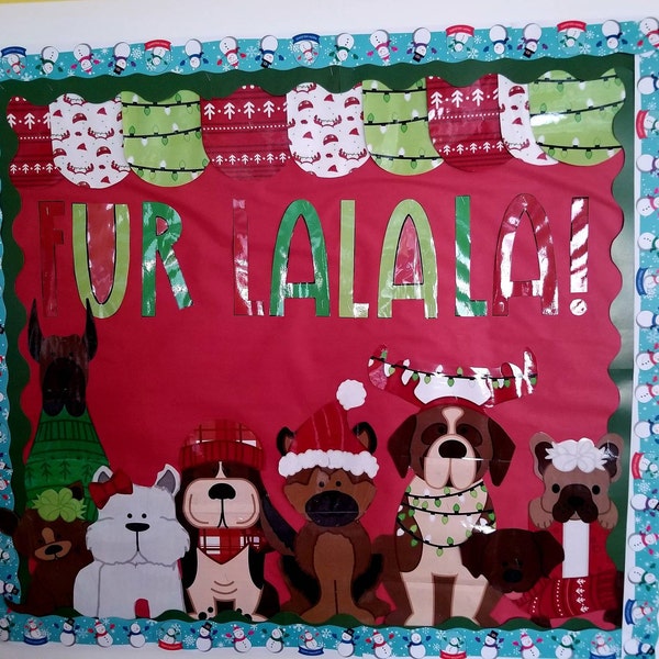 Christmas Pups - Christmas - December Bulletin Board Kit - Etsy