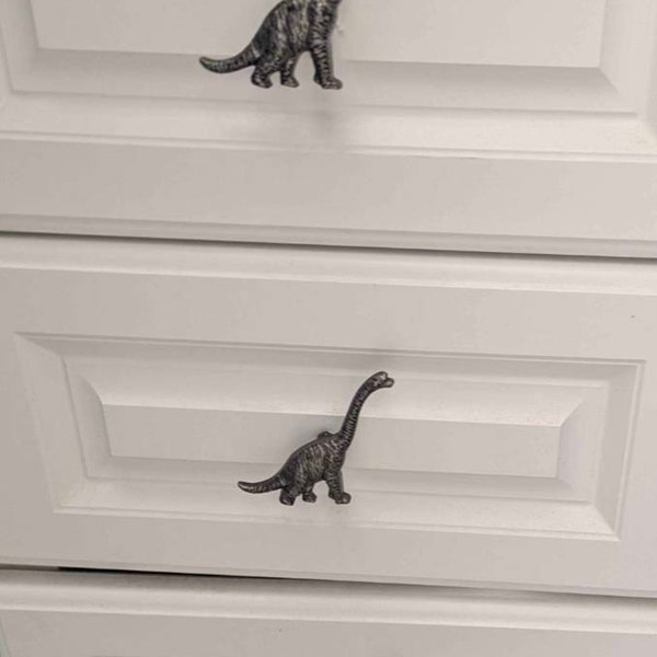 Dinosaur Drawer Knobs, Dinosaur Decor Handles, Brontosaurus Dresser ...