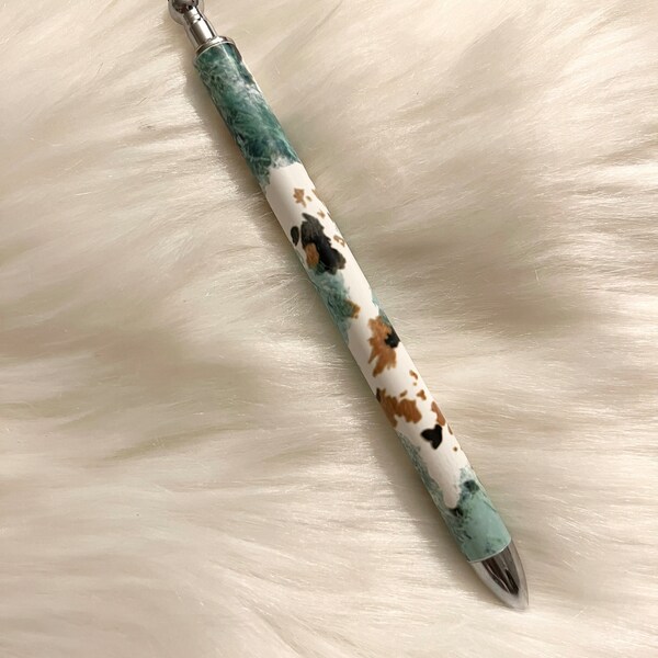 Cowhide Turquoise Pen Wraps Sublimation Design, Western Pen Wraps ...