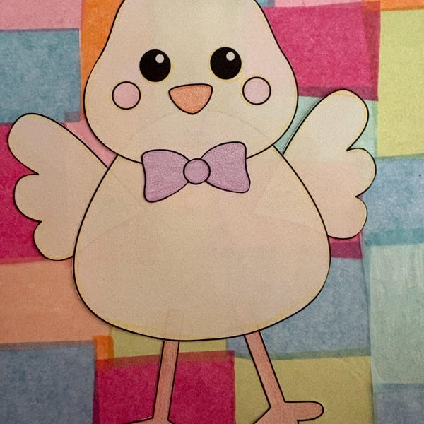 Easter Chick Cut & Paste Craft Printable, Build a Chicken Coloring ...