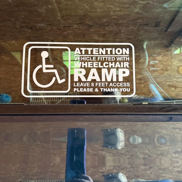 Handicap Wheelchair Ramp Access Decal - Disabled Car Decal - Handicap ...