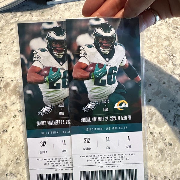 Physical Custom Football Game Ticket, Personalizable Printed Tickets to ...