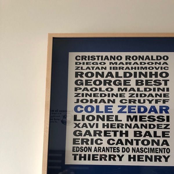 Soccer Legends Boys Poster - Typography | Unframed | Custom Soccer ...