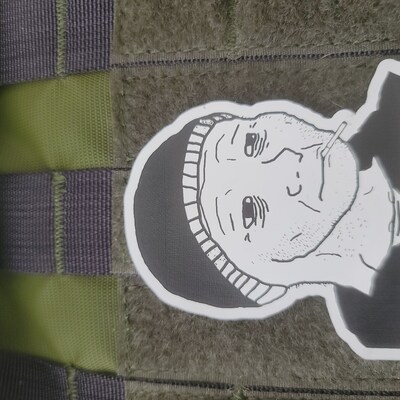 Doomer Wojack Meme Morale Patch, Perfect for Tactical Hat, Range Bag, Hook and Loop Backing ...