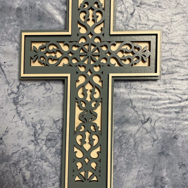 2 or 3 Layer Christian Cross, Laser Cut Files. Cross File for Laser ...
