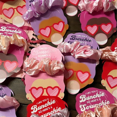 Valentine's Day, Valentine Tag, Scrunchie Valentine, Class Valentine ...