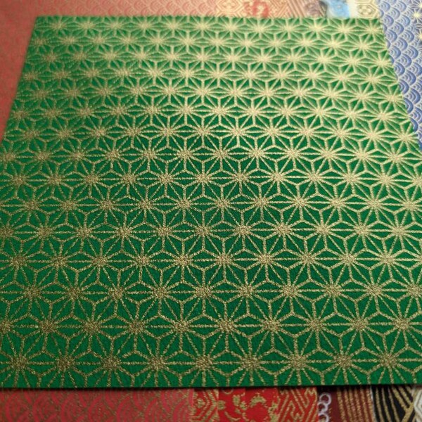Origami Paper, Chiyogami Paper, Yuzen Paper, Washi Paper. Gold Waves on ...