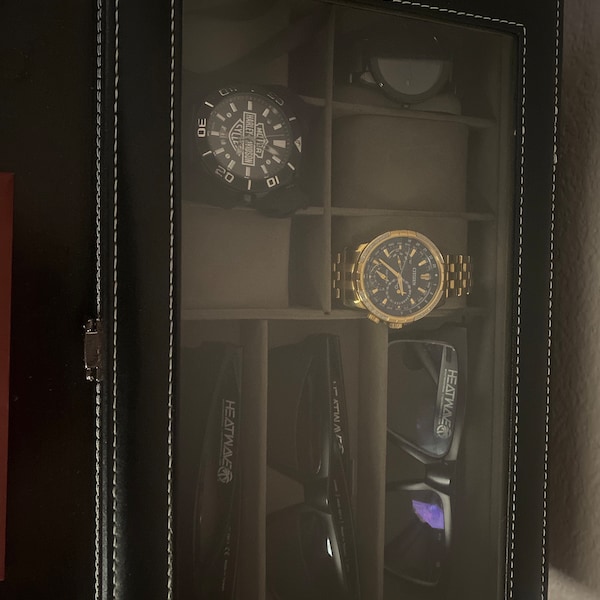 Personalized Watch Box With Glass Top | Men's Jewelry Organizer - Etsy