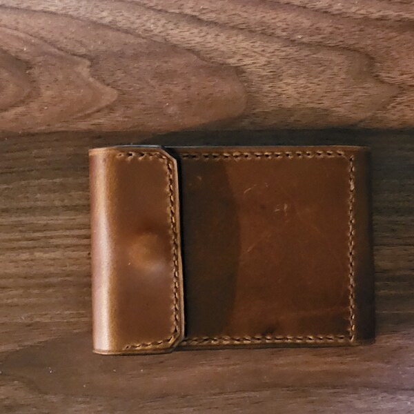 Full Grain Horween Leather 6 Cards Wallet, Hand-stitched Needlepoint ...