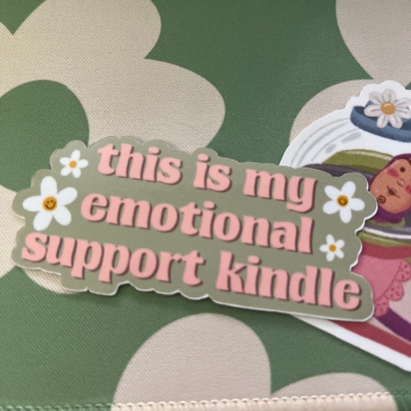 Emotional Support Kindle Sticker - Etsy